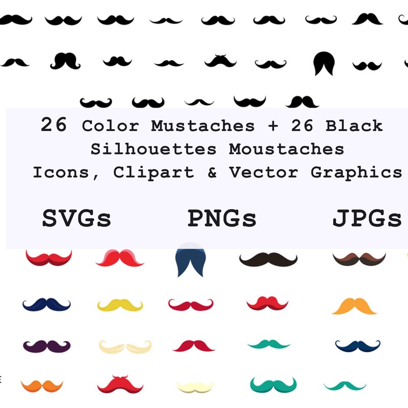 Mustache Clip Art - Etsy
