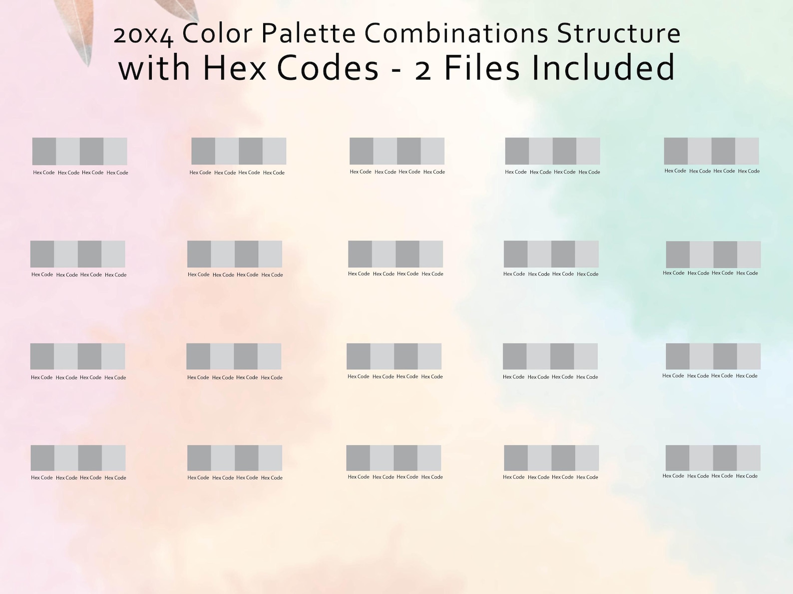 Pastel Color Palette Combinations Bundle 650+ Colors W\d Hex Codes ...