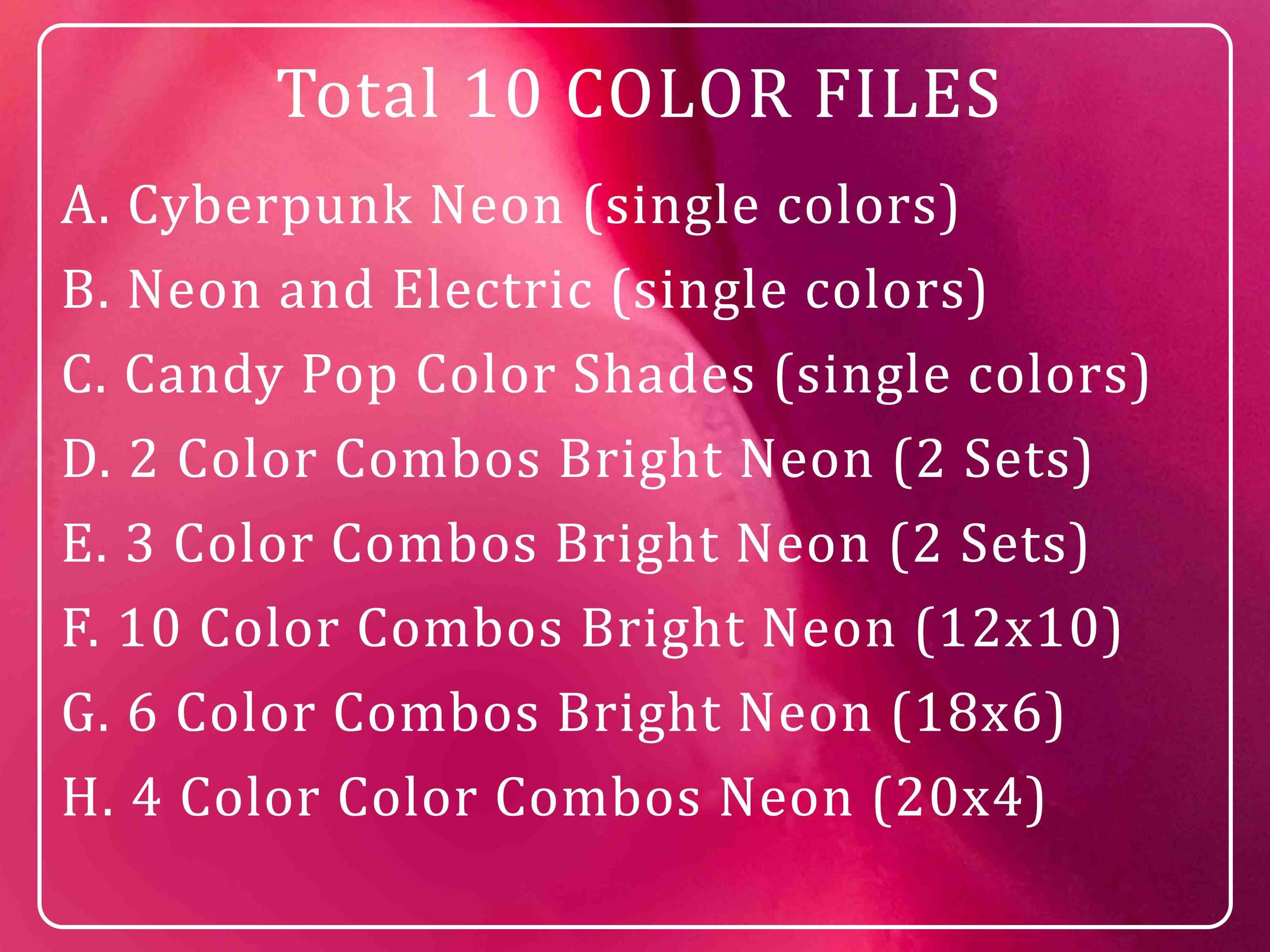 Bright Neon Color Palette Combinations Bundle 500+ Colors | Hex Codes ...