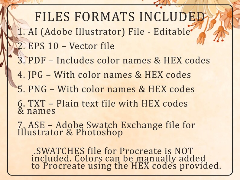 Orange Color Palette Bundle 212 Shades With Hex Codes and Names | Peach ...