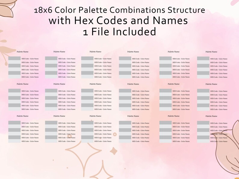 Bright Color Palette Combinations Bundle 376 Colors | Hex Codes & Names ...