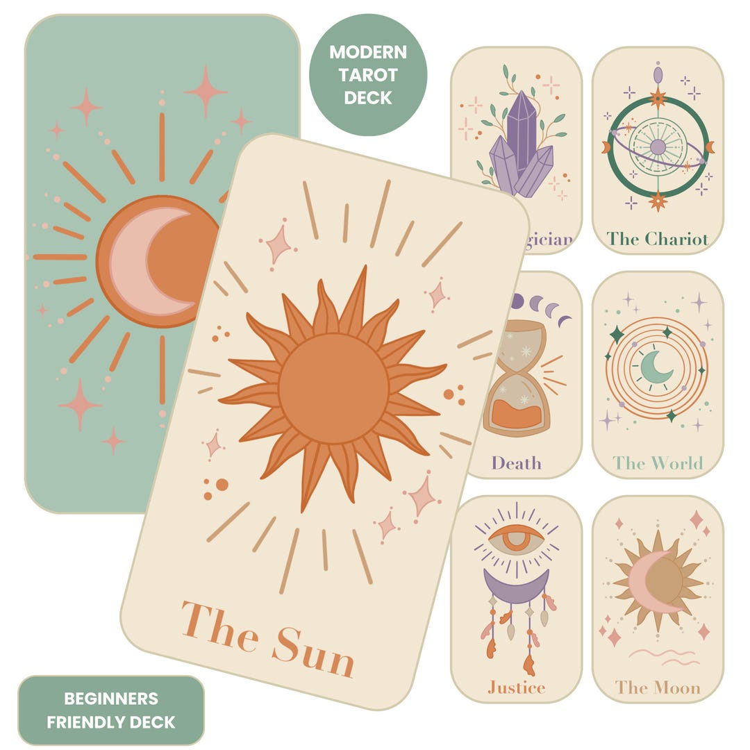 Minimalist Tarot Deck Printable Major Arcana Tarot Cards Suitable for ...