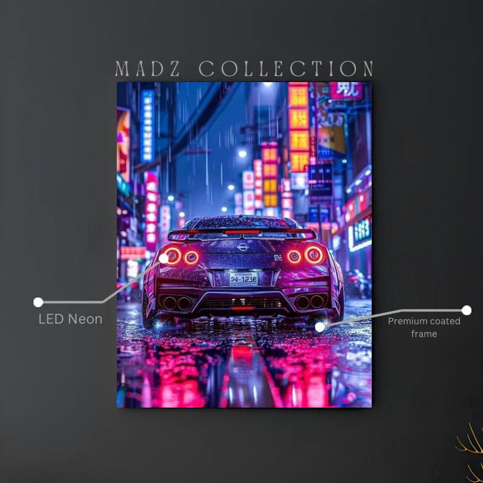 Supercar LED NEON Wall Art - Modern Sports Car Decor for Garage, Office ...