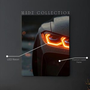 Supercar LED NEON Wall Art - Modern Sports Car Decor for Garage, Office ...