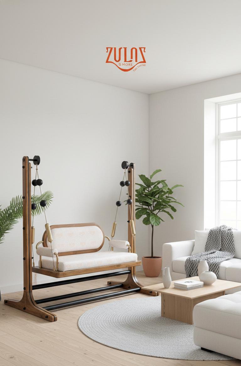 Modern Wood Capsule Swing With Stand | Freestanding Indoor Jhula - Etsy
