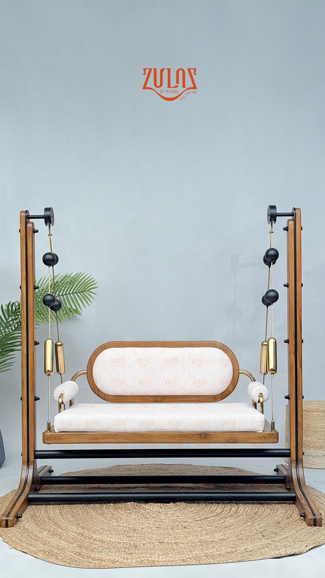 Modern Wooden Capsule Swing With Stand | Premium Indoor Jhula With ...