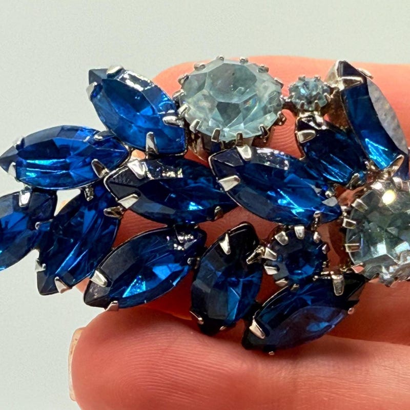 Blue Rhinestone Pin - Etsy