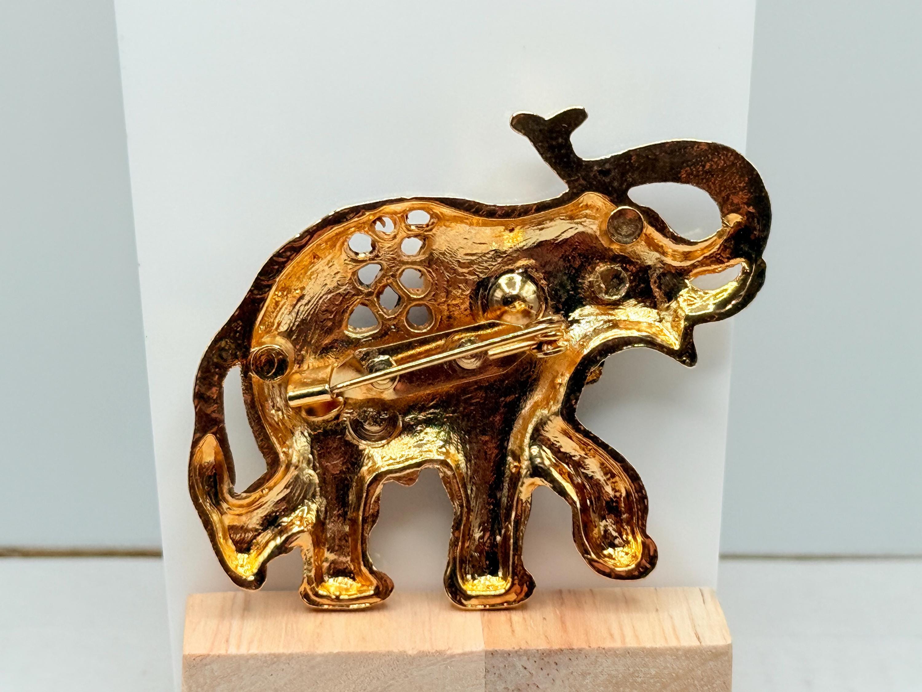 Vintage Enameled Elephant Brooch Pin - Excellent Condition - Free ...