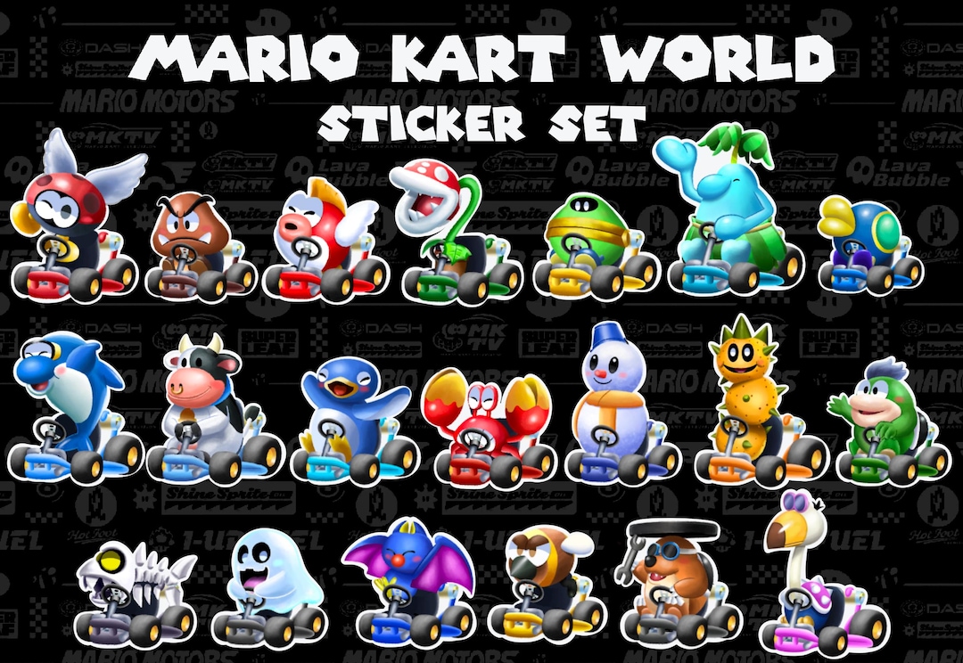Mario Kart World Sticker Set - Etsy Australia