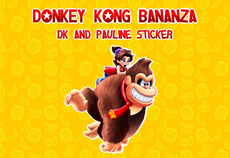 Donkey Kong Bananza - Dk and Pauline Sticker - Etsy