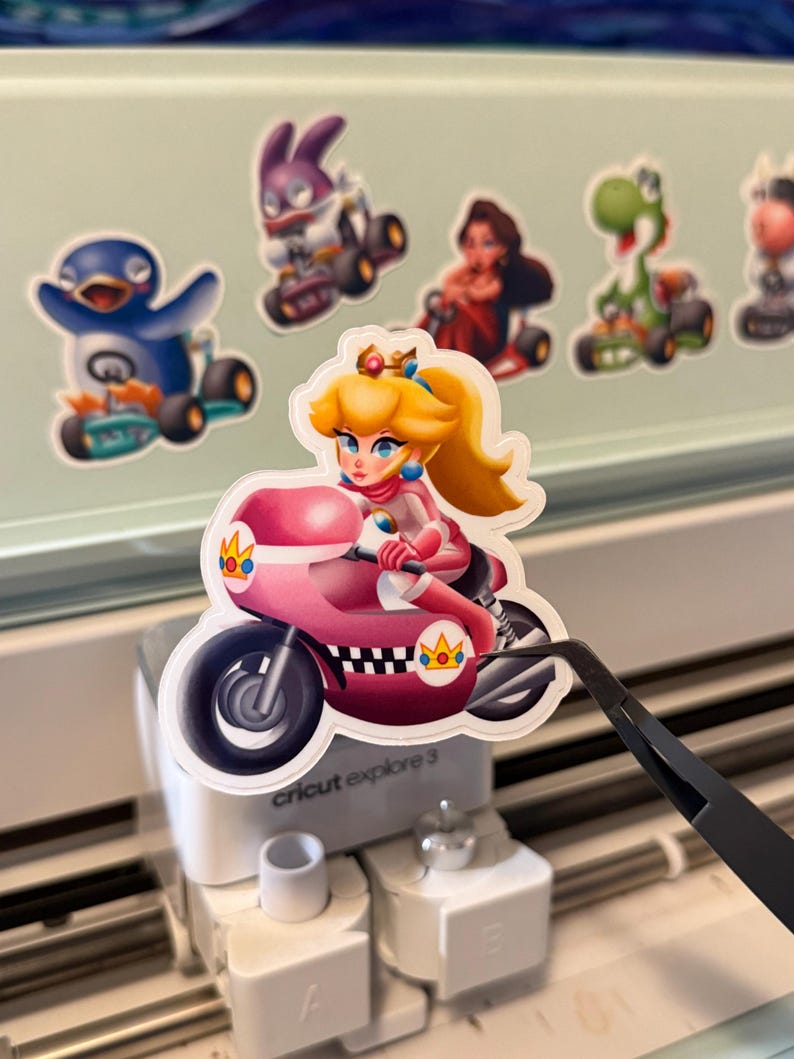 Princess Peach Driving the Mach Bike - Mario Kart Wii Sticker - Etsy Canada