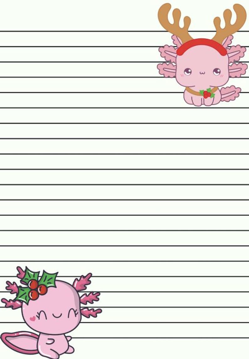 Christmas Writing Paper Digital Download | Cute Koalas, Capybaras ...