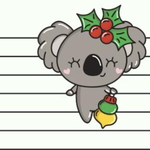 Christmas Writing Paper Digital Download | Cute Koalas, Capybaras ...