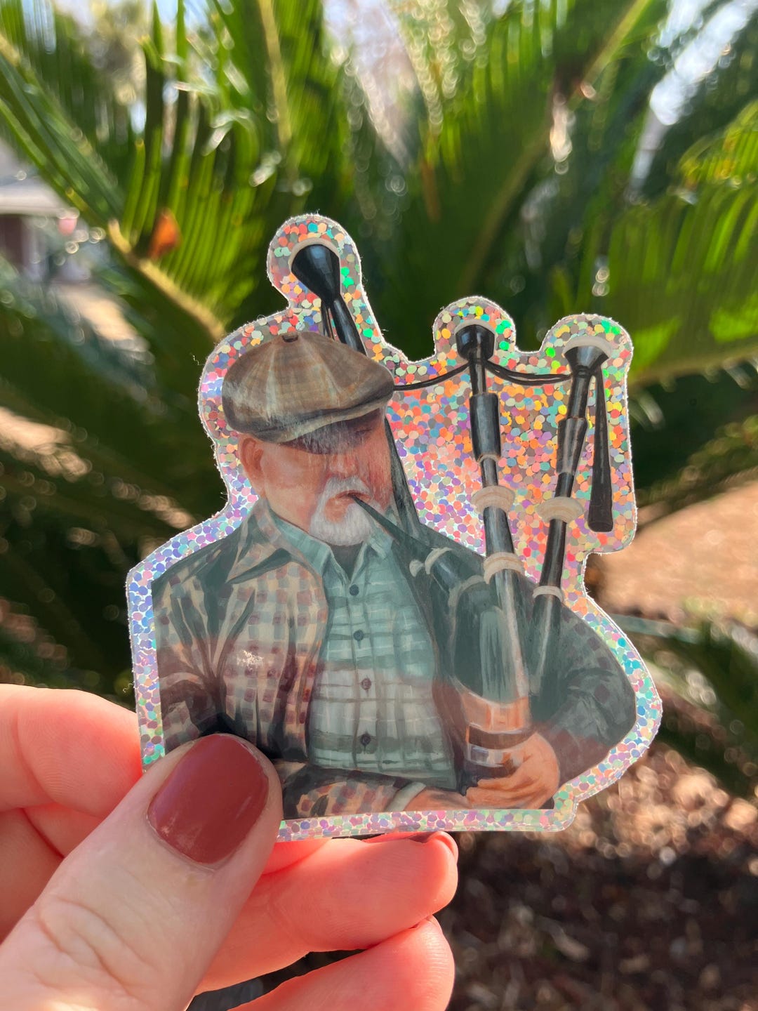 Plaid Bagpiper Glitter Sticker for Bagpiping Fun! - Etsy