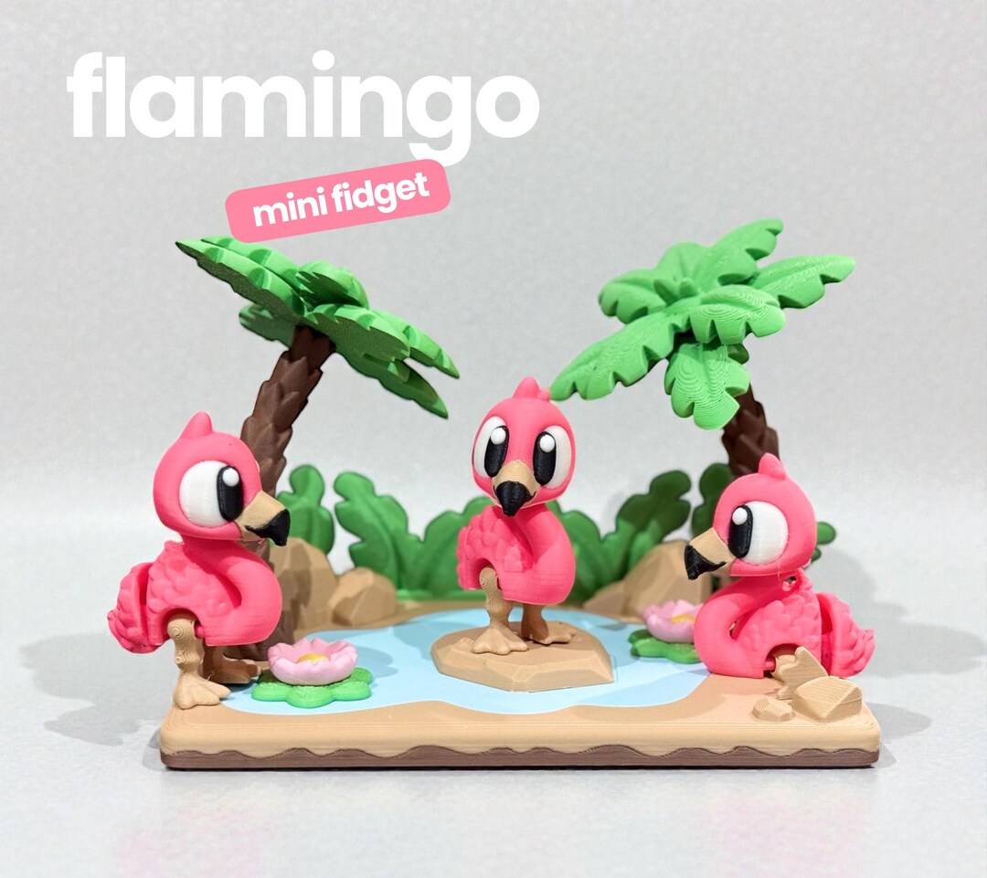 3D Printed Flamingo Fidget Toy | Articulated Flamingo Figure and ...