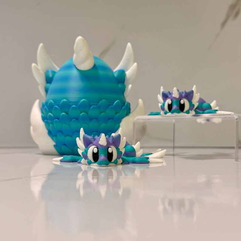 Flexi Celestial Dragon & Egg | 3D Printed Articulated Galaxy Dragon ...