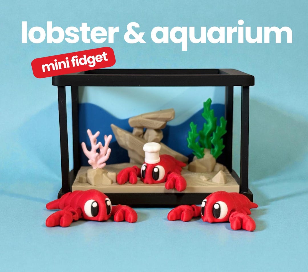 3D Printed Lobster Fidget Toy | Articulated Crustacean Figure ...