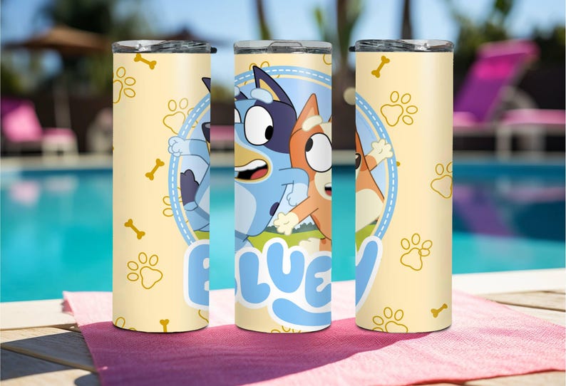 Funny Bluey Tumbler, Bluey and Bingo Tapered Tumbler, Skinny Tumbler ...