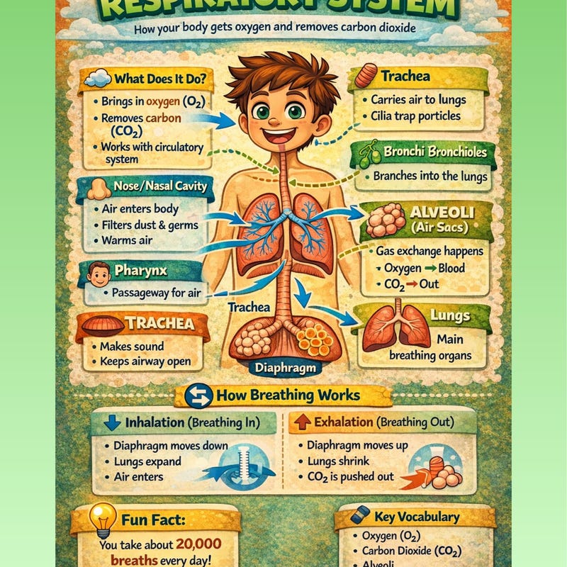 Respiratory System Poster - Etsy