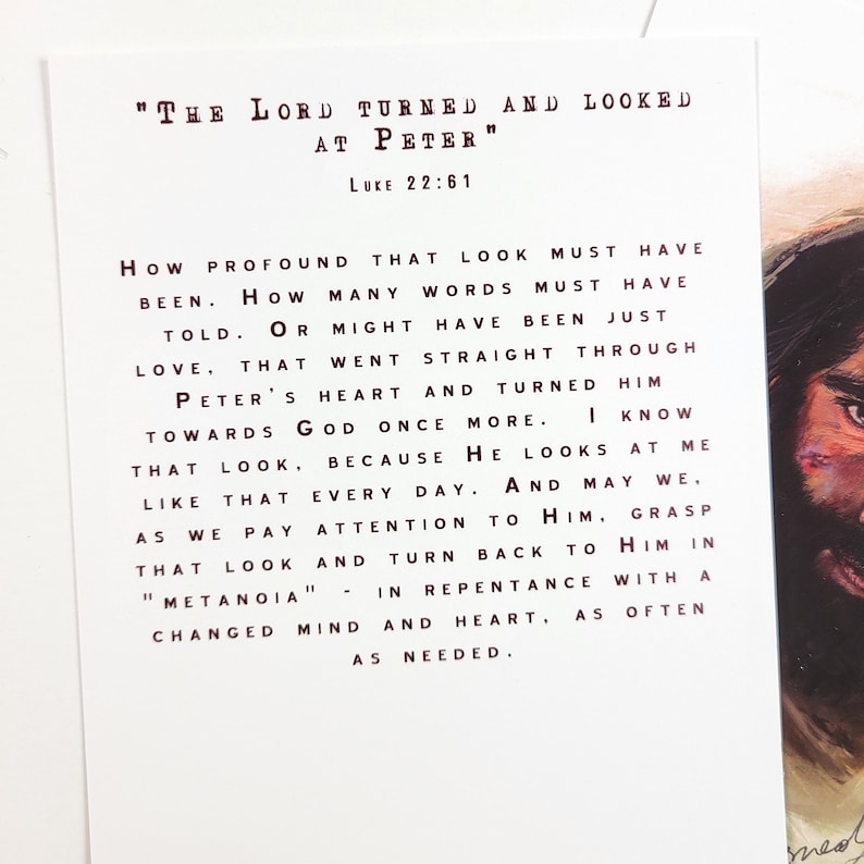 The Lord Looked at Peter - Prayer Card - Etsy