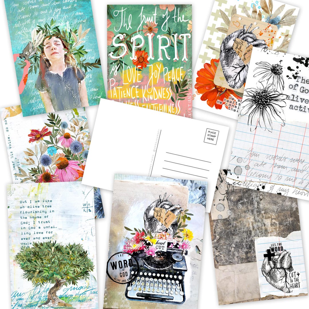 Heart Cut - Set of 8 Faith Post Cards - Etsy