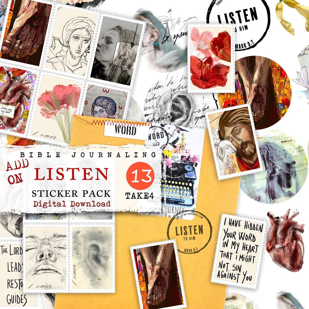 LISTEN Kit ADD ON - Journaling Stickers and Cards- Digital Download - Etsy