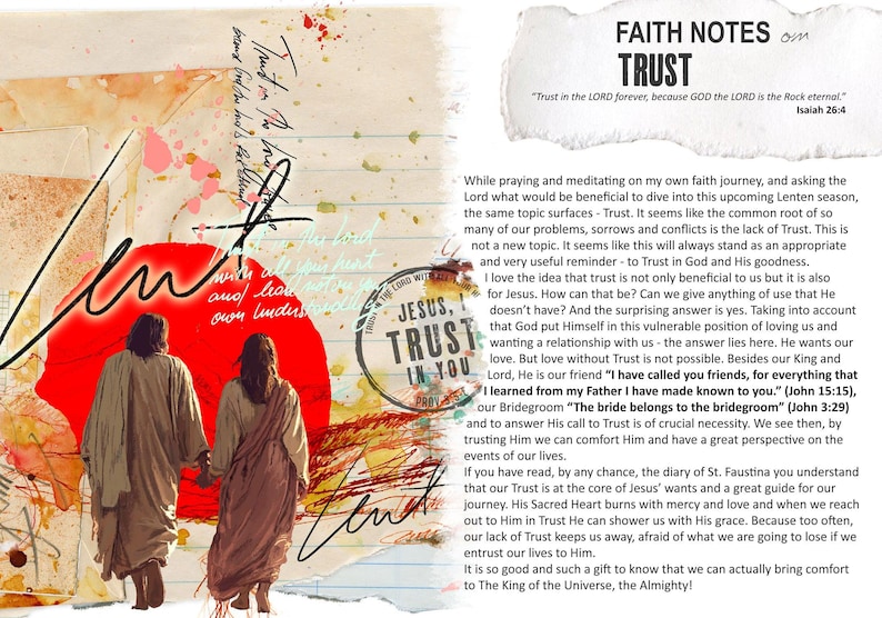 LENT-TRUST- Kit ** for Bible Journaling - Faith Notes Series - Etsy