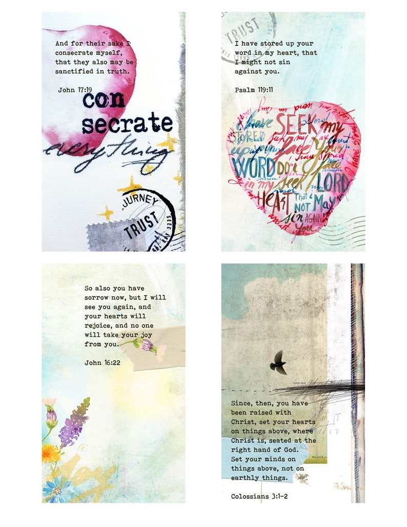 Homebound Set of 40 Bible Journaling Cards digital Download - Etsy