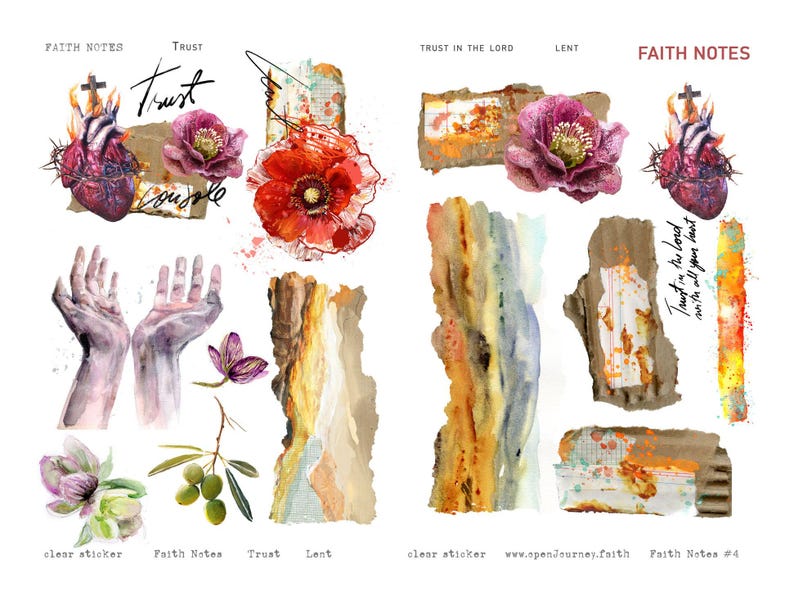 LENT-TRUST- Kit ** for Bible Journaling - Faith Notes Series - Etsy