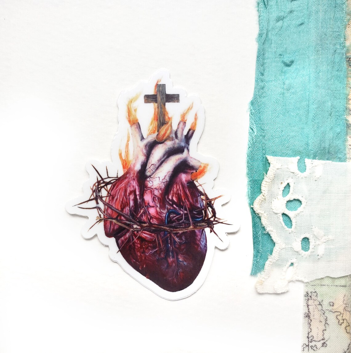 The Sacred Heart - Sticker - Etsy