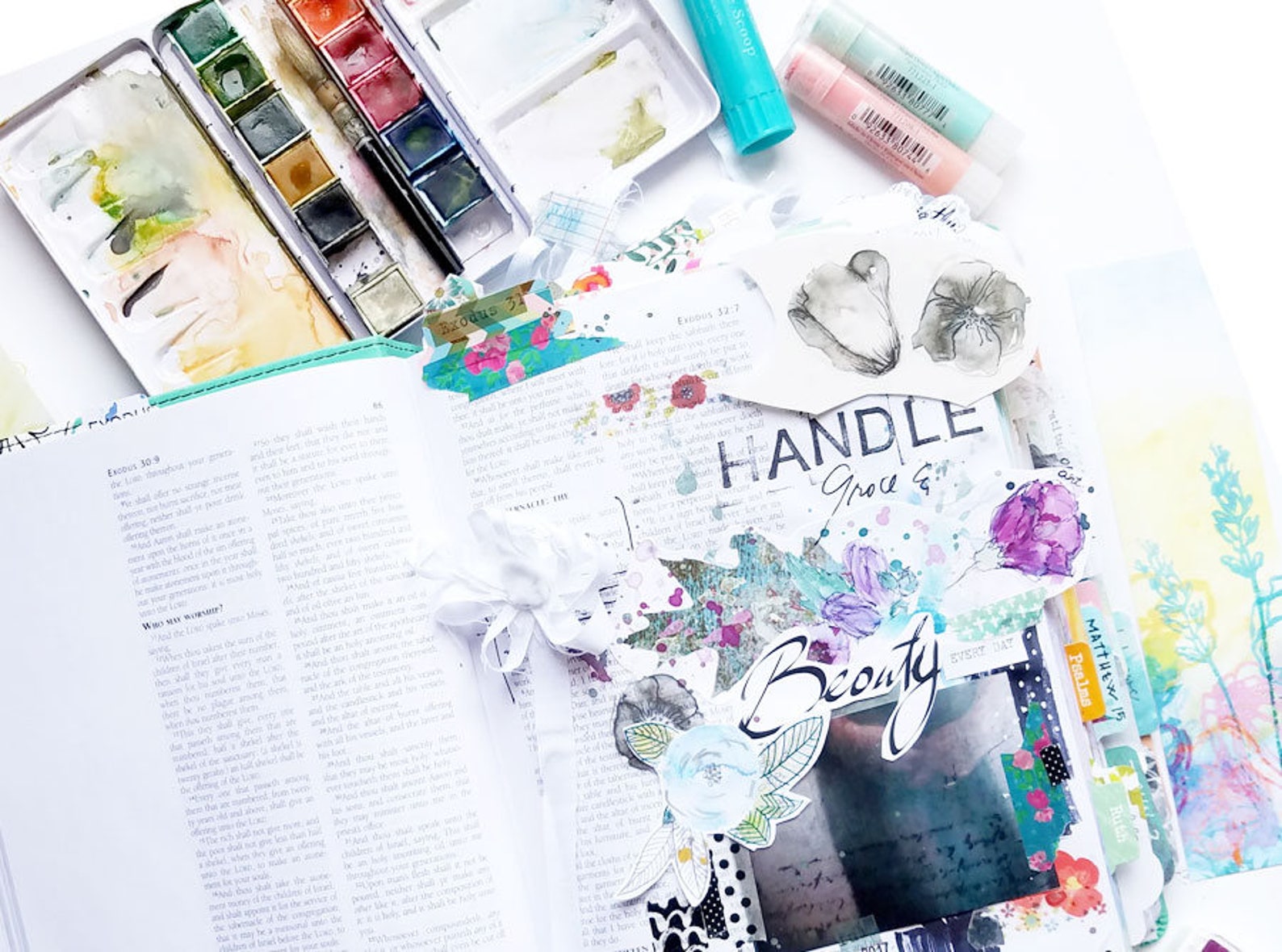 Floral Headers Digital Download for Bible Journaling Card | Etsy