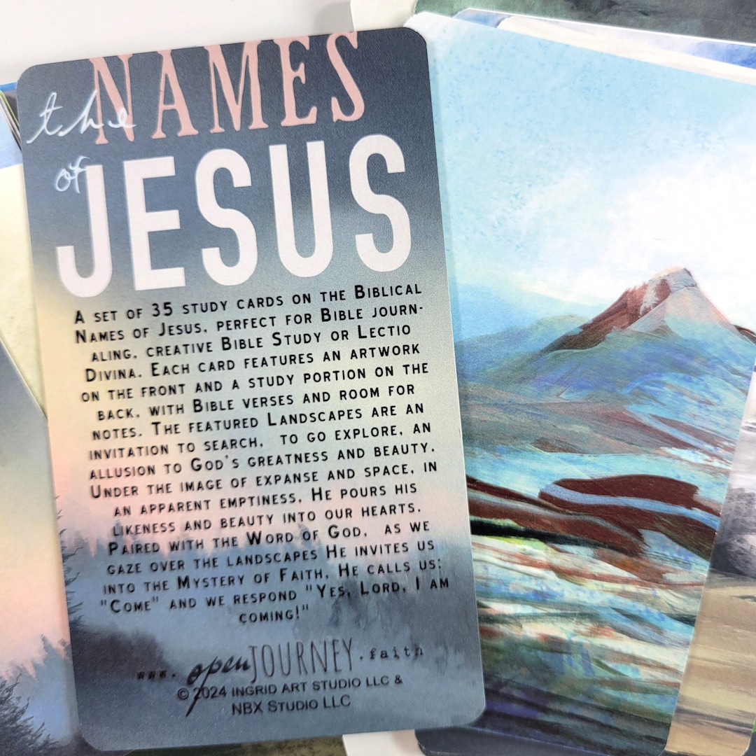 The Names of Jesus 35 Names of Jesus card set with Bible verse ...