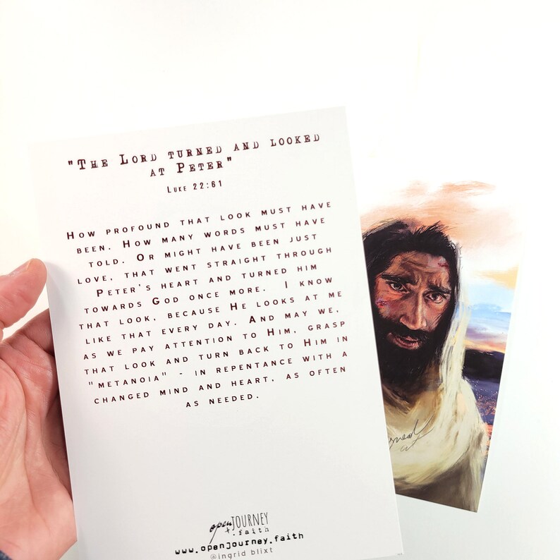 The Lord Looked at Peter - Prayer Card - Etsy