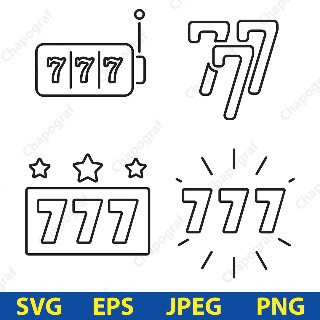 777 Svg, Png Clipart, Digital Lucky 777 Designs, Svg Casino File, Slot ...