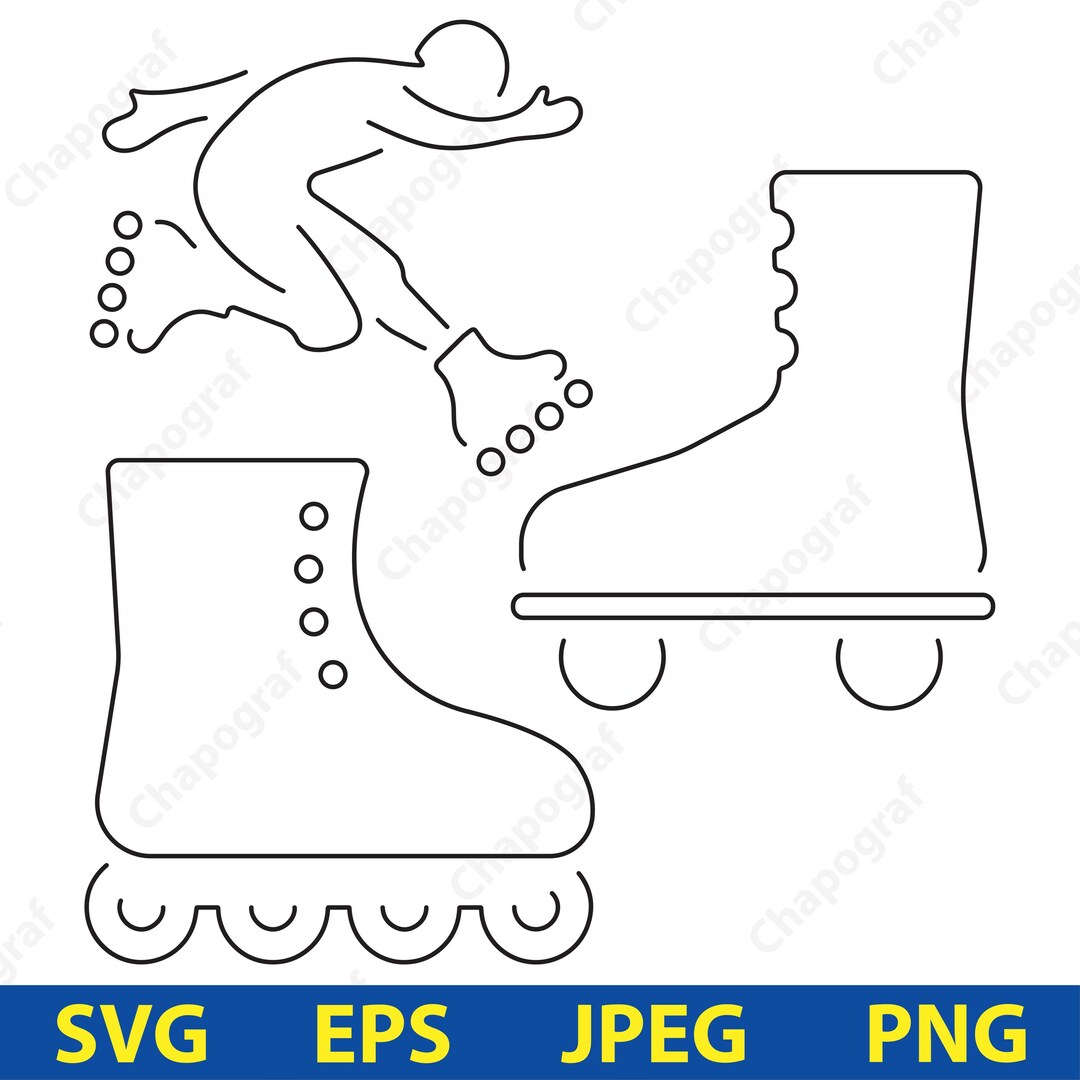 Roller Skates Svg, Png Clipart, Digital Retro Sport Designs, Svg File ...