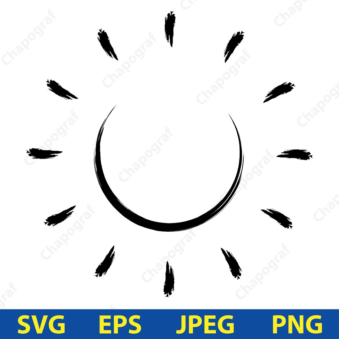 Sun Svg, Brush Stroke Sun Png, Minimalist Sun, Cartoon Sun, Sunrise Svg ...