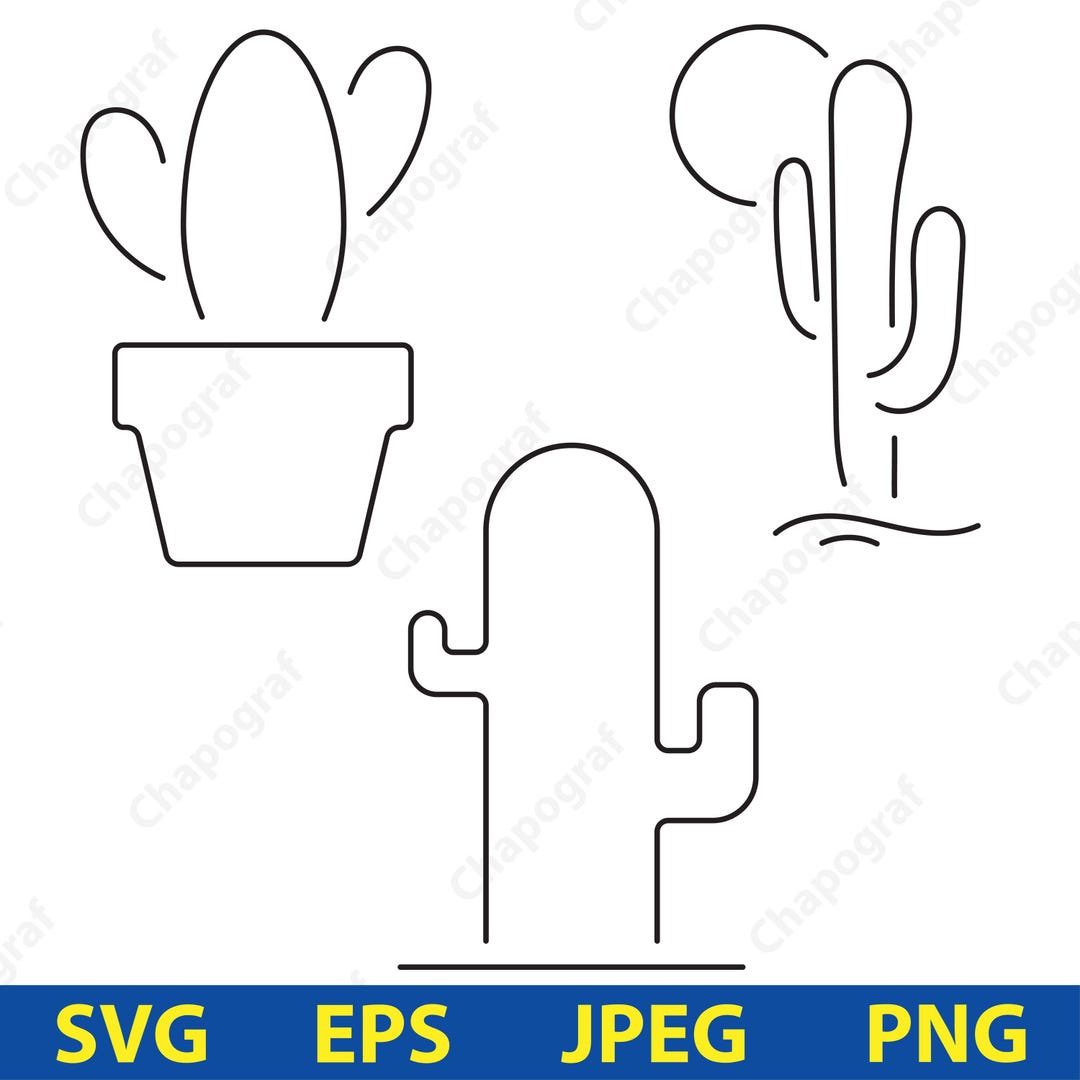 Cactus Svg, Succulent Svg, Cactus Clipart, Cactus Cut File Bundle ...