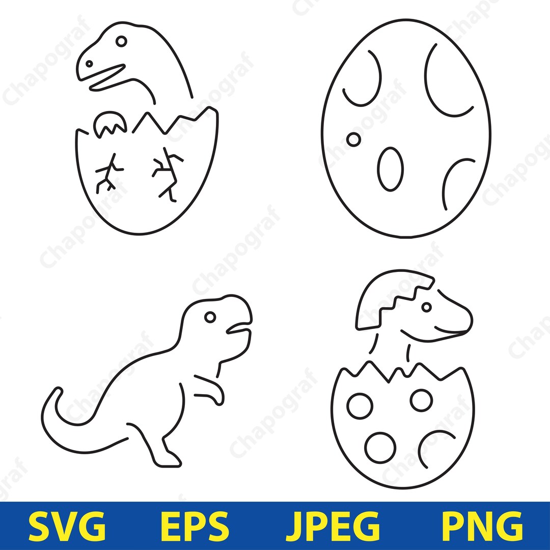 Baby Dinosaur SVG, Jurassic Animal Clip Art, Cute Baby Dinosaur ...