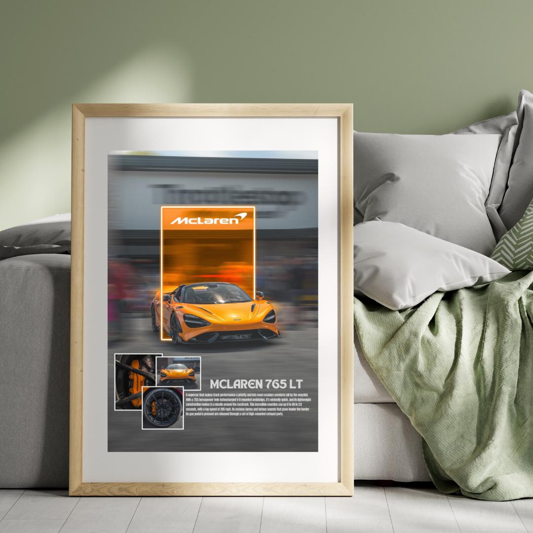 Mclaren 765LT Poster | Supercar Poster | Car Poster | Art Poster | Car ...