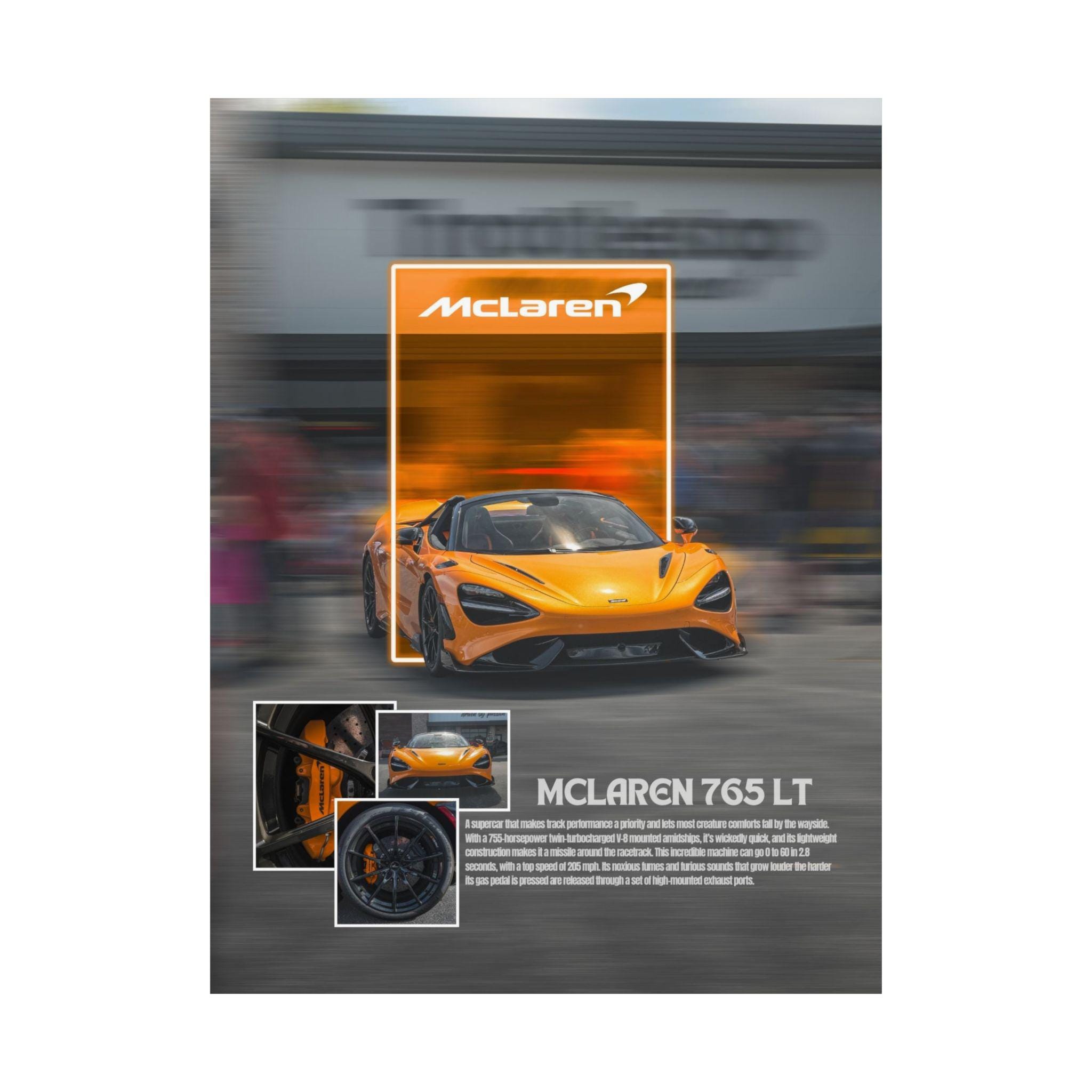 Mclaren 765LT Poster | Supercar Poster | Car Poster | Art Poster | Car ...