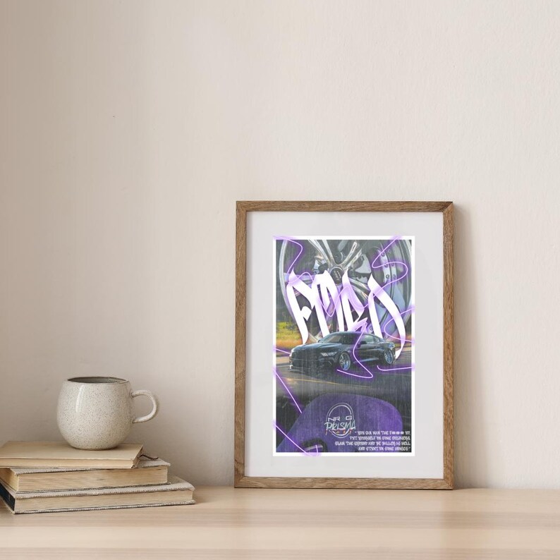 Ford Mustang Poster | Stance Car Poster | Car Poster | Art Poster | Car ...