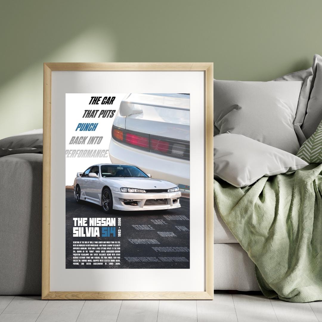 Nissan Silvia S14 Poster | JDM Poster | Car Poster | Art Poster | Car ...