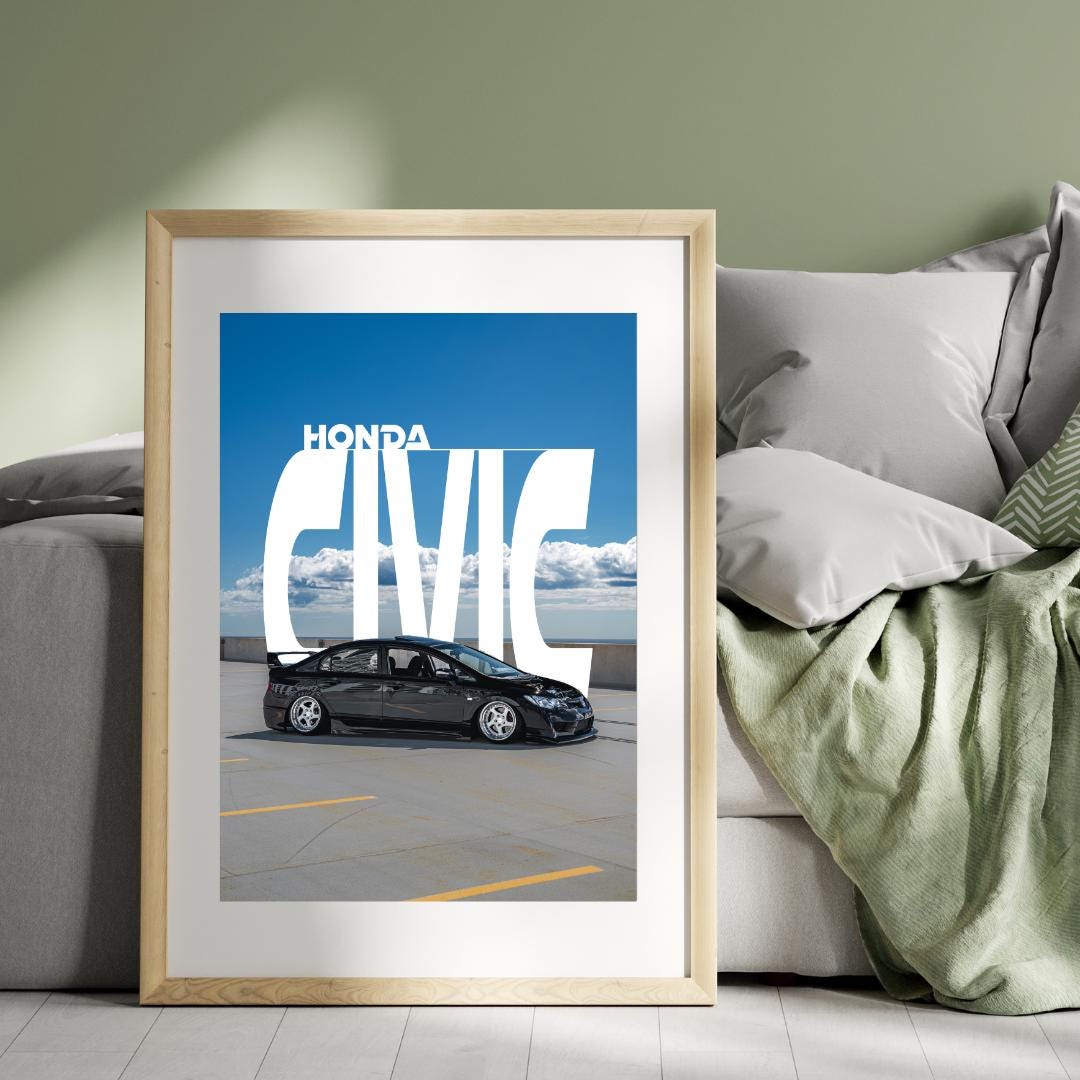 Honda Civic Poster | JDM Poster | Car Poster | Art Poster | Car Print ...