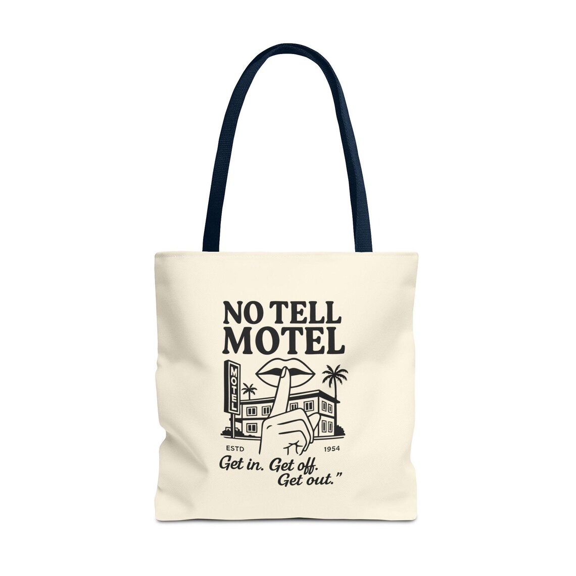 No Tell Motel Tote Bag, Retro Hotel Merch Design, Funny Vintage Motel ...