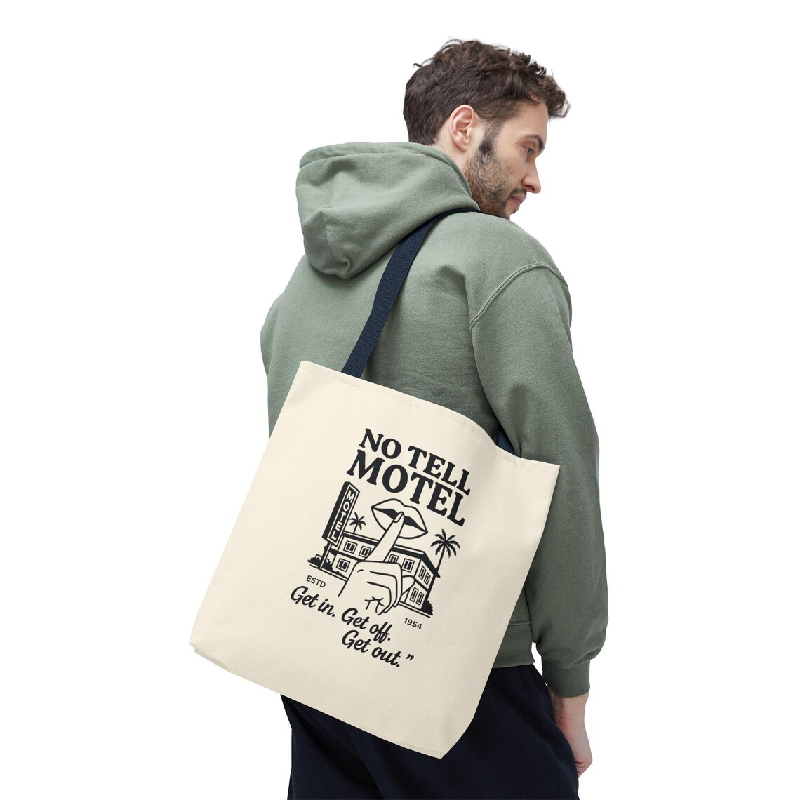 No Tell Motel Tote Bag, Retro Hotel Merch Design, Funny Vintage Motel ...