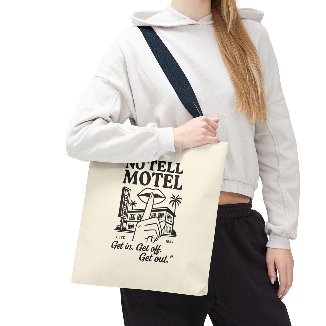 No Tell Motel Tote Bag, Retro Hotel Merch Design, Funny Vintage Motel ...