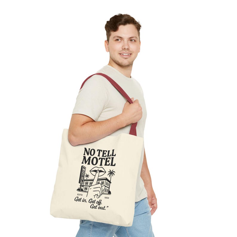 No Tell Motel Tote Bag, Retro Hotel Merch Design, Funny Vintage Motel ...