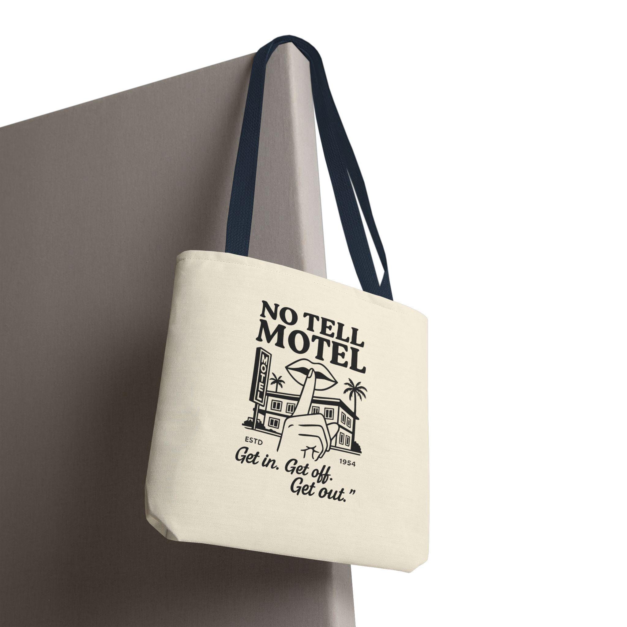 No Tell Motel Tote Bag, Retro Hotel Merch Design, Funny Vintage Motel ...