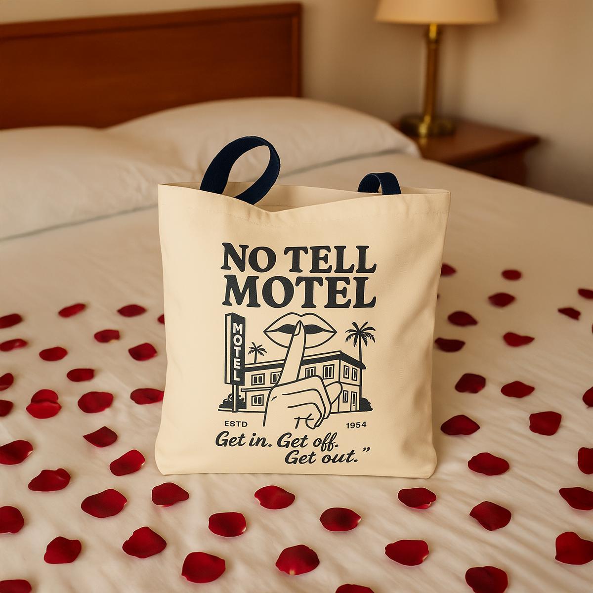 No Tell Motel Tote Bag, Retro Hotel Merch Design, Funny Vintage Motel ...