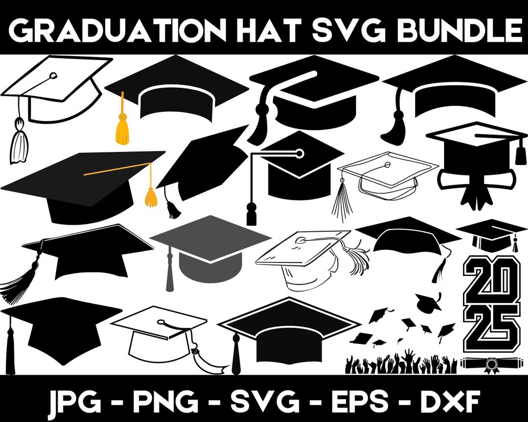 Graduation Cap Svg Bundle, Graduation Cap Png, Graduation 2025 ...